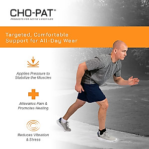Cho-Pat Achilles Tendon Strap, Developed with Sports Medical Professionals at Mayo Clinic to Reduce Stress & Alleviate Achilles Tendonitis Pain, Large