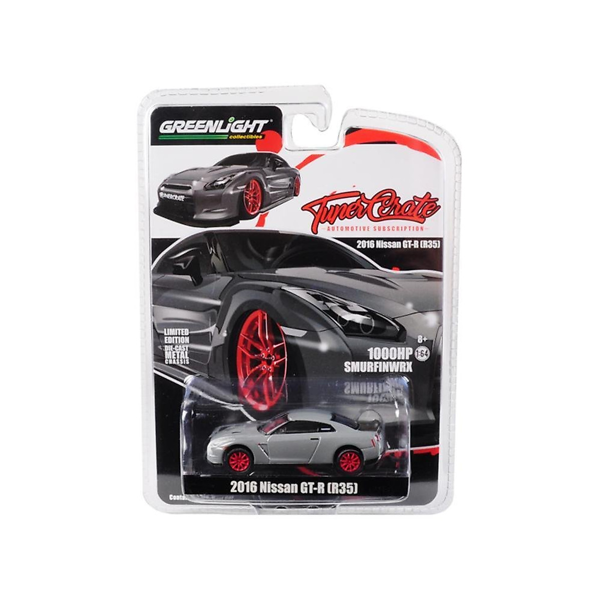 GreenLight 1: 64 Tuner Crate - 2016 Nissan GT-R (R35) (Grey Metallic) Diecast Vehicle