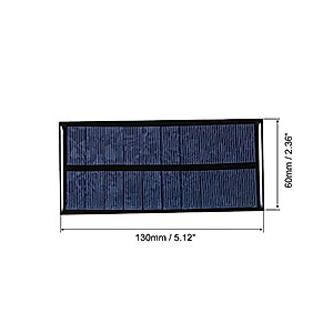 MECCANIXITY Mini Solar Panel Cell 5V 200mA 1W 130mm x 60mm for DIY Electric Power Project Pack of 2