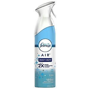 Febreze Air Freshener Heavy Duty Spray, Odor Fighter, Crisp Clean, 8.8 oz (Pack of 6)