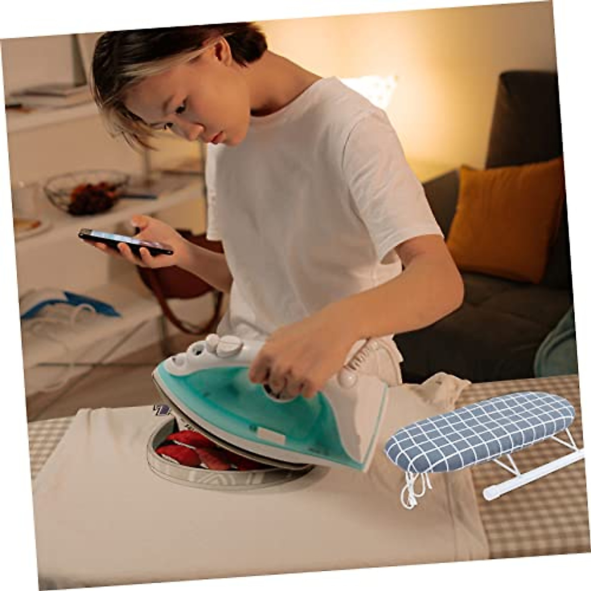 1pc Folding Ironing Board Ironing Protector Tabletop Ironing Board Iron Board Small Solid steam Iron Rest Ironing Pressing Board Travel Sleeve Ironing Rack Printing Fabric