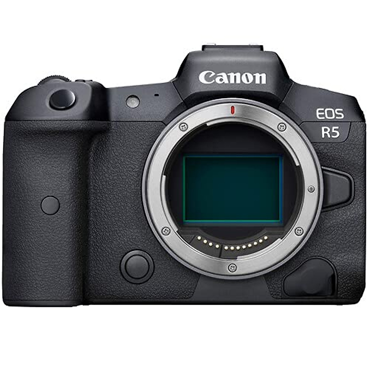 Canon EOS R5 Full Frame Mirrorless Camera with RF 24-105mm STM Lens & 75-300mm f/4-5.6 III Lens, Accessories Including: 2X 64GB Cards, LED Video Light, Microphone, Extra Battery, Case (Renewed)