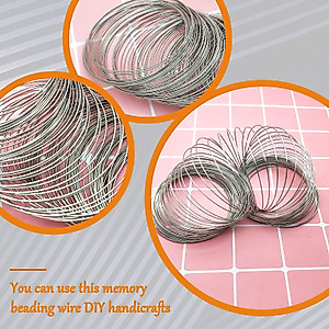 500 Loops Jewelry Wire Memory Beading Wire Steel Memory Wire Cuff Bangle Bracelet for Jewelry Making Supplies Art Creation Bracelet Necklace DIY Crafts Making Jewelry Making Dolls