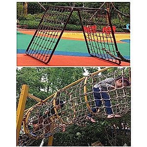 EkiDaz HXRW Rope Net Protective Safety Net Kids Climbing Frame Net Climbing Cargo Net Rope Net for Indoor Outdoor Sturdy and Durable Playground Sets for Backyards (Size : 2 * 2m(6.6 * 6.6ft))