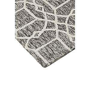 Feizy Rugs - Rhett Geometric Lattice Print Rug, Charcoal Gray, 8ft x 10ft Area Rug