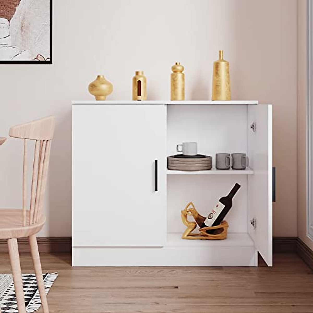 WAHEY Storage Cabinet, Wooden Sideboard Buffet Cabinet with Doors, AFSC005