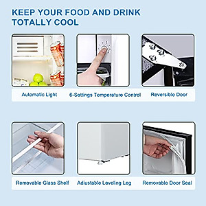 Frestec 3.1 CU' Mini Refrigerator, Compact Refrigerator, Small Refrigerator with Freezer, White (FR 310 WH)