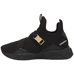 PUMA Women's Defy Mid Cross Trainer, Black-Gold, 10