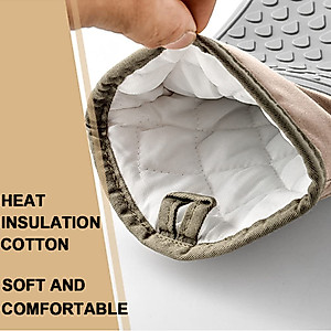 2 Pack Set Silicone Oven Mitts for Kitchen, Quality Oven Mitts with Quilted Liner, Heat and Slip Resistant Flexible Oven Gloves Pot Holders, 1 Pair