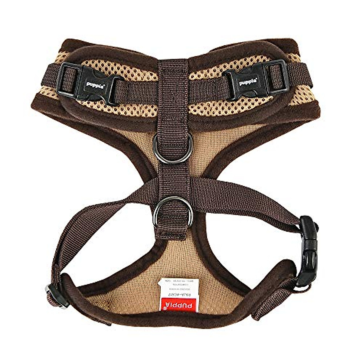 Puppia Authentic RiteFit Harness with Adjustable Neck, Medium, Beige