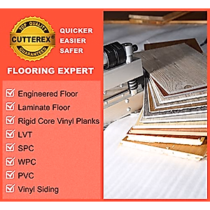 CUTTEREX 13" Professional Laminate Floor Cutter, Vinyl Floor Cutter for VCT, LVT, SPC, PVC, LVP, WPC, Rubber Floor and Rigid Core Vinyl Plank, with Knee Pads
