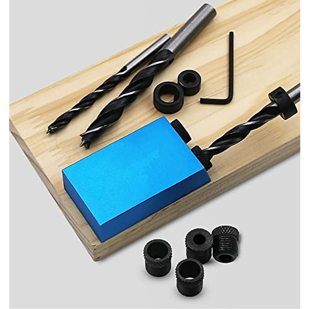 GDFYMI 14Pcs Pocket Hole Jig, Drill Jig for Angled Holes, Wood Woodwork Guides Joint Angle Tool Dowel Drill Joinery Kit, 15 Degree Woodworking Tools with 6/8/10mm Drill Guide, Carpentry Hole Locator