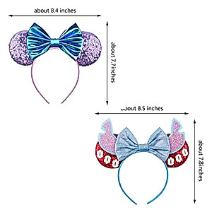 TUTKIMUS Mouse Ears for Women, Classic Sequin Headbands Suitable Amusement Park Trips Cosplay Costume Princess Decoration Party Favors
