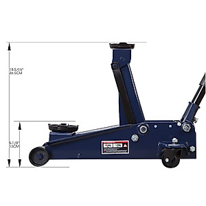 TCE ATZ830023U Torin Hydraulic Heavy Duty Steel Service/Floor Jack with Dual Piston Quick Lift Pump, 3 Ton (6,000 lb) Capacity, Blue
