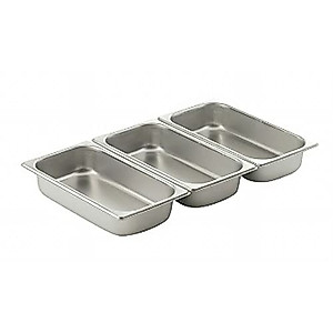 Chafing Dish Buffet Set Stainless Steel Tray Buffet Catering 1/3 Size Chafer Pan 3 Pack Catering Hotel Chafing Dish One Third Size Pans Chafer Buffet Catering Warmer Set