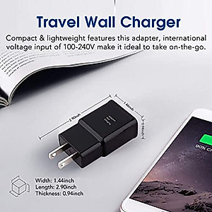 Adaptive Fast Charger kit with USB Type C Cable Compatible Samsung Galaxy S21 /S21 Ultra 5G / S10 /S20 / S10e / S9 /S8 / Plus/Edge/Active/Note 8/9 / 20/10, Wall Plug Power Adapter Cord (2 Pack)