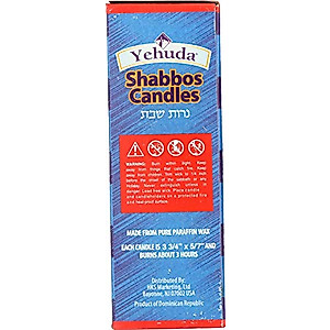 Yehuda Sabbath Candles, White, 12 ct