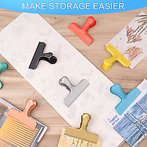 WUDIME Chip Clips, 12 Pack Stainless Steel Chip Bag Clips, Chip Clips Bag Clips Food Clips, Heavy Duty Bag Clips for Food, Air Tight Seal Great for Kitchen Home Office(Black)