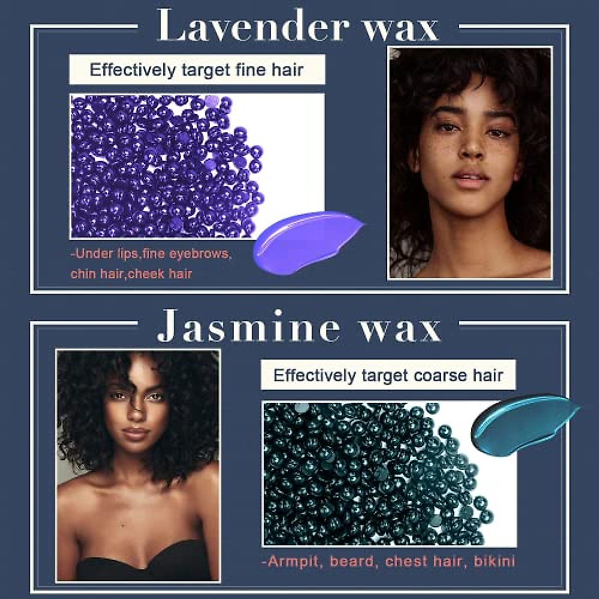 Waxing Kit- Anruz Women Men Wax Kit for Hair Removal - For Sensitive Skin, Eyebrows, Brazilian, Face, Bikini - Home Use Digital Wax Warmer with 5 Bags Hard Wax Beads (17.5 oz. total)