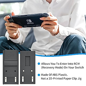 RGEEK RCM Jig for Nintendo Switch RCM Tool RCM SX OS Short Circuit Tools Use for Modify The Archive Play GBA/FBA & Other Simulator(Black)