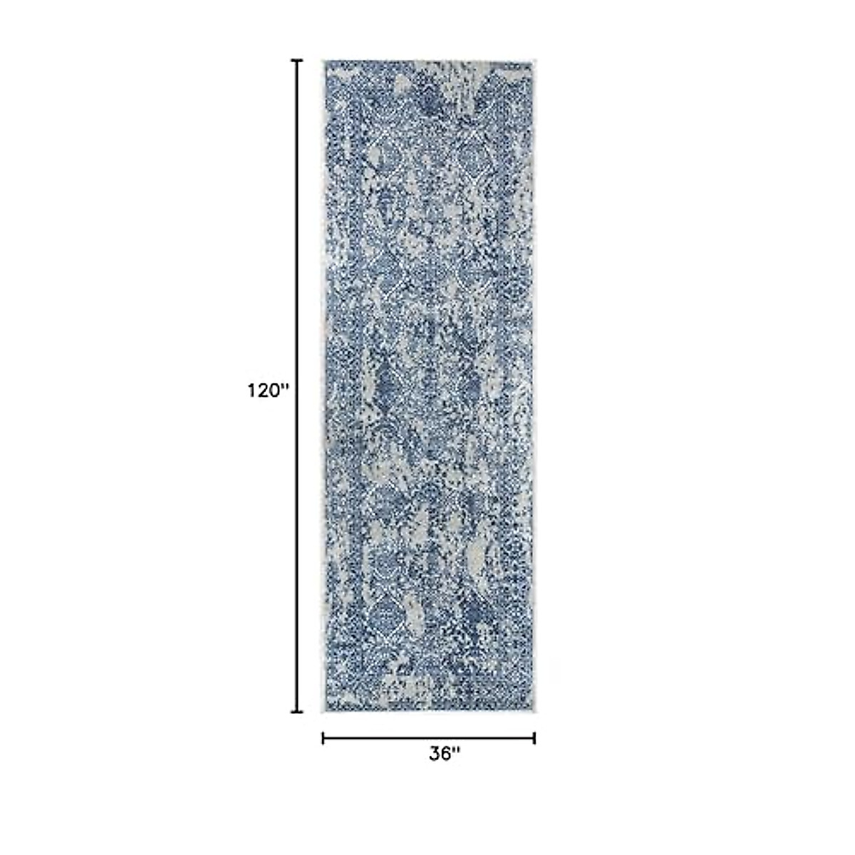 nuLOOM Odell Faded Vintage Runner Rug, 2' 6" x 10', Light Blue