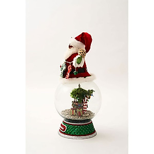Katherine's Collection 2022 Merry Kitschmas Kitschy Santa on Snowglobe, 19.25" - Holiday Decor Figurine Snow Globe