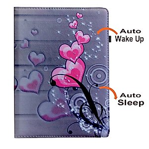 JYtrend Case for iPad 10.2 inch, for iPad 9th 8th 7th Generation, Rotating Stand Smart Magnetic Auto Wake Up/Sleep Cover for A2602 A2603 A2604 A2605 MK2L3LL/A MK2P3LL/A MK673LL/A (Heart Flower)