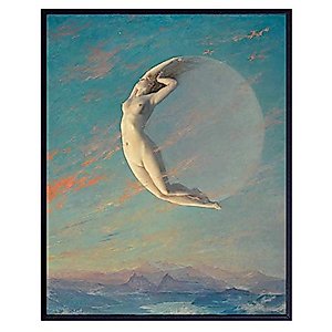 Moon Goddess - Moon Wall Decor - Moon Wall Art - Boho Decor - Pagan Decor - Paganism Gifts - Celestial Decor - Witch Decor - Wiccan Decor - Goth Room Decor - Gothic Wall Art - Occult Decor
