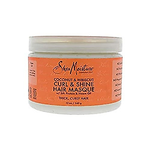 SheaMoisture Curl & Shine Hair Masque with Silk Protein & Neem Oil, Coconut & Hibiscus, 11.5 oz (340 g)