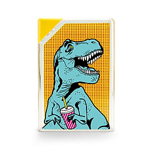 Get Bullish T-Rex Flask Style Pop Art Water Bottle | Flat Profile Fits in Handbag | BPA Free