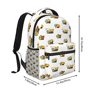 MANQINF Funny Cars Backpack Cute Laptop Bag Truck Lightweight Daypack Backpack Crane Bag Tablet Bag Cute Bag