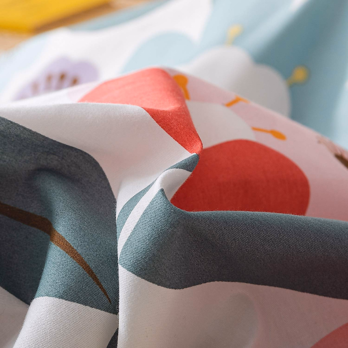 Floral Duvet Cover Twin, 100% Cotton 3 pcs Twin Flower Bedding Set, Garden Reversible Duvet Cover, with Zipper Closure, Breathable (No Comforter)