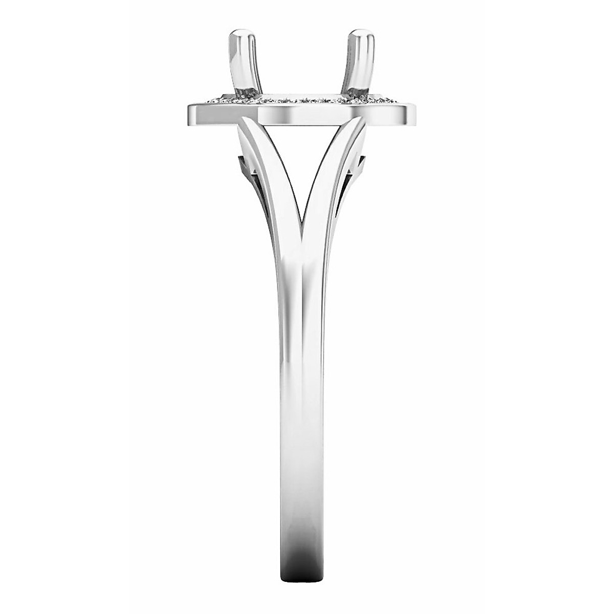 Dazzlingrock Collection 0.10 Carat (ctw) Round White Diamond Ladies Bridal Semi Mount Engagement Ring 1/10 CT, Can Be Fit 1.60 cts. (7 mm) Round Shape Center Stone, 14K White Gold, Size 4