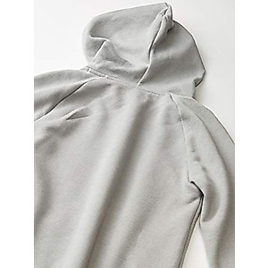 Under Armour Boys Rival Fleece Hoodie , Mod Gray Light Heather (011)/Onyx White , Youth Large