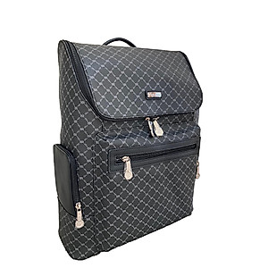 Rioni Top Loading Cambridge Travel Daypack Backpack Unisex - Signature Black