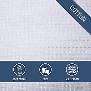 Tommy Bahama - King Duvet Cover Set, Soft Cotton Bedding with Button Closure, Includes Matching Shams (Basketweave White, King)