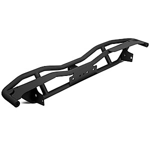 ECOTRIC Tubular Rear Bumper Compatible with 2007-2018 Jeep Wrangler JK W/ 2" Hitch Receiver Steel Rock Crawler Textured Black