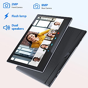 Tablet with Keyboard 10 inch 2 in 1 Tablets incldue Case Mouse Stylus Film, 3GB RAM+64GB ROM Quad-Core Tableta, 6000mAh Battery, 8MP Camera, 1280x800 FHD, WiFi, Google Certified Android 11 Tablet PC