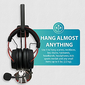 Perfect Curve Hat Rack for Hat Storage, Multi-Purpose Hat Organizer, Strong Adhesive Hat Hooks for Wall, Hat Organizer for Baseball Caps, Hat Hook, (Black 4-Pack)