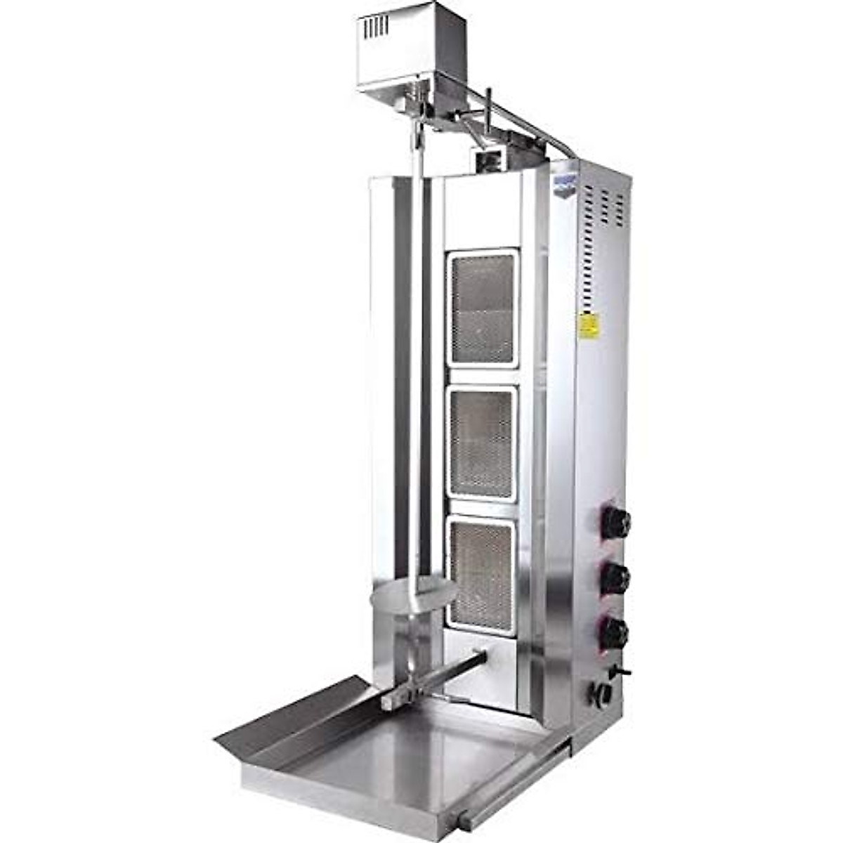 BEST INDUSTRIAL - AUTOMATIC ROTATING FULL SET - Meat Capacity:35 kg./ 77 lb. NATURAL GAS 3 BURNER Vertical Broiler Commercial/Home use Shawarma Gyro Doner Kebab Tacos Al Pastor Grill Trompo Machine