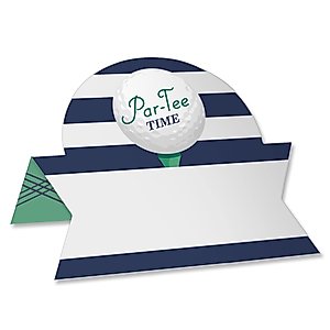Big Dot of Happiness Par-Tee Time - Golf - Birthday or Retirement Party Tent Buffet Card - Table Setting Name Place Cards - Set of 24