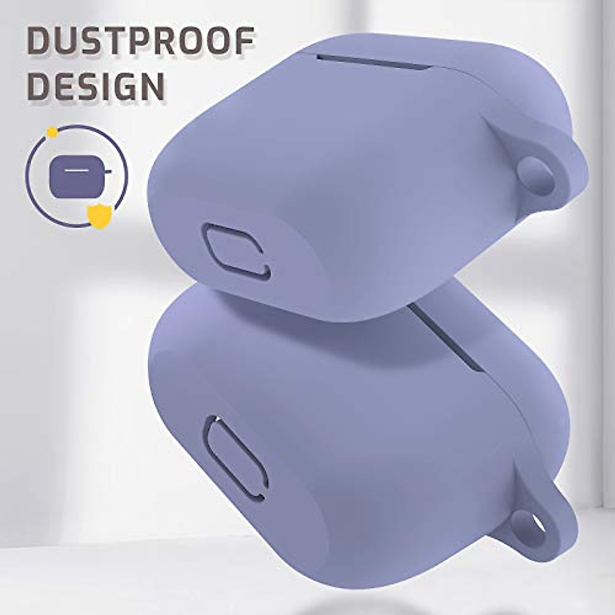 MATEPROX Compatible with AirPods 3 Case,Soft Silicone Protective Headphone Charging Cover with Keychain for Airpods 2021 3rd Generation (Lavender Purple)