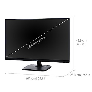 ViewSonic VA2756-MHD 27 Inch IPS 1080p Monitor with 100Hz, FreeSync, HDMI, DisplayPort and VGA Inputs for Home and Office