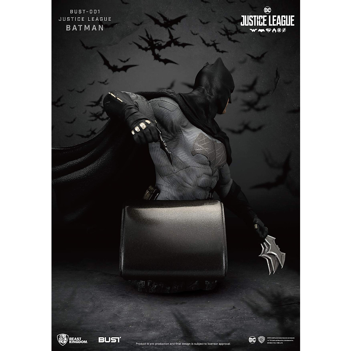 Beast Kingdom Justice League Action Bust Series: Batman PVC Bust Multicolor 6 inches