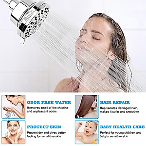 REHAVE Filtered Shower Head - High Pressure Shower Head with filter for Hard Water - Rain Shower Head - Water Softener Shower Head- Luxury 8 Settings Adjustable Water Filter Showerhead with Shower Cap