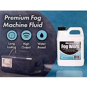 FogWorx Extreme High Density Fog Juice - Long Lasting, High Output, Odorless Water Based Machine Fluid - 1 Quart, 32 Ounces for 400 to 1500 Watt Machines