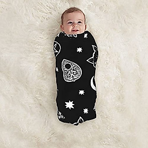 Halloween Goth Skull Baby Stuff Swaddle Blanket Gothic Soft Newborn Wrap Baby Swaddling Blanket Cover Baby Throw Receiving Blankets Silky Breathable Stretchy Gifts for Boys Girls Infant Shower
