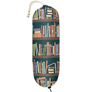 Retro Bookshelf Plastic Bag Holder, Colorful Book Grocery Bag Storage Holder Garbage Shopping Bag Trash Bags Organizer for Kitchen Home