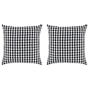 DII Gingham Check Collection Pillow Cover Set, Black, 20x20