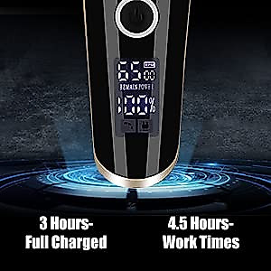 Mefor Beard and Hair Trimmer, Professional Clippers Haircut Kit,Cordless Men's Trimmer with T-Blade,3 Adjustable Speeds,Blade Lubricating Oil,LED Display Guide Combs for Family Use